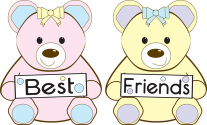 Teddy Bear Best Friends Vector Images (51)