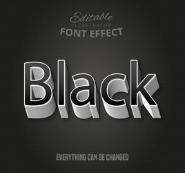 Black text editable font effect Royalty Free Vector Image