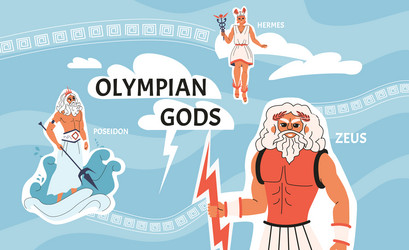 Olympian gods compositions set Royalty Free Vector Image