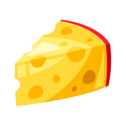 Cheese number 7 style cartoon food design flat Vector Image