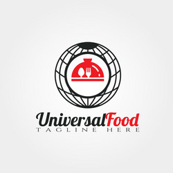 Universal food logo designglobal icon Royalty Free Vector