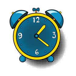 Comic alarm clock pop art colorful and dynamic Vector Image