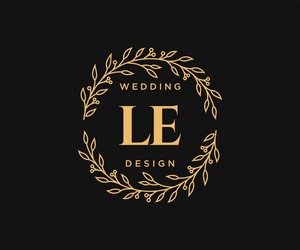 Le initials letter wedding monogram logos Vector Image