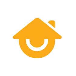 Smile home or smiling house logo design Royalty Free Vector