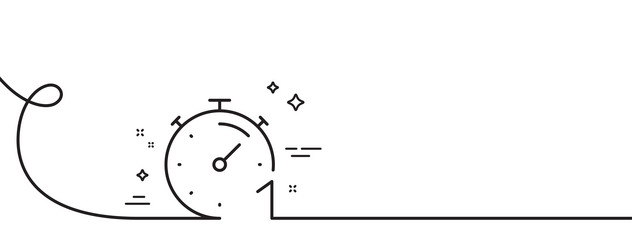 Timer 60 Minutes Line Icon Stopwatch Time Sign Vector Image