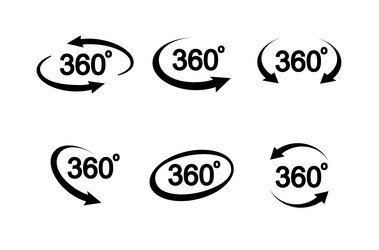 360 degrees view related sign set isolated Vector Image