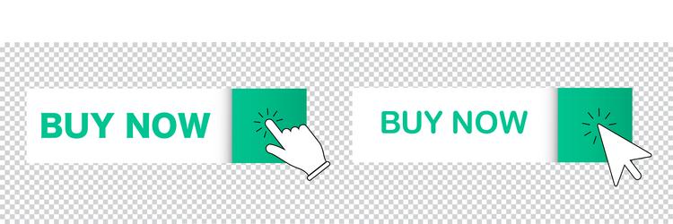Buy now button with hand cursor with mouse Vector Image