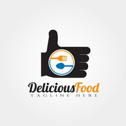 Delicious food logo designgood icon Royalty Free Vector