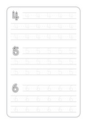 Tracing numbers in words worksheet for children Vector Image