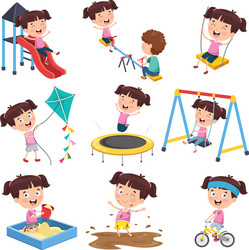 Kids children doing home activities chores Vector Image