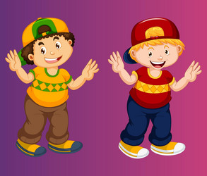 Urban boy character on gradient background Vector Image