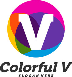 V letter colorful logo design concept design Vector Image