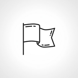 Waving flag line icon flag outline icon Royalty Free Vector