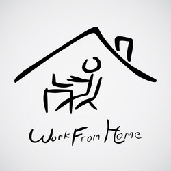 Stick figure working from home Royalty Free Vector Image