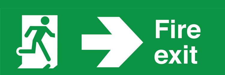 Fire exit safety sign Royalty Free Vector Image