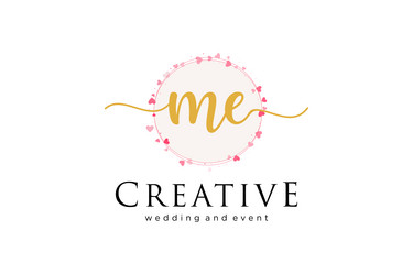 Initial me feminine logo usable Royalty Free Vector Image