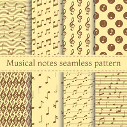 Musical notes seamless pattern Royalty Free Vector Image
