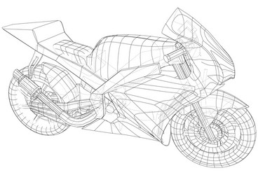 Blueprint sport bike eps10 format created Vector Image