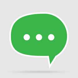 Green round message icon callout Royalty Free Vector Image