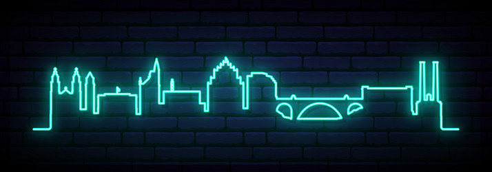 Blue neon skyline of lexington bright Royalty Free Vector