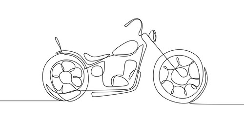 Continuous line drawing of a chopper motor with Vector Image