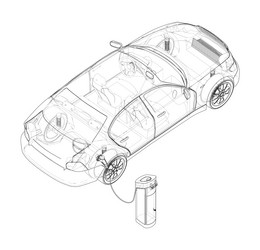 Electric Car Blueprint Drawing Vector Images (over 310)