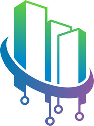 Tech city logo template creative building logo Vector Image