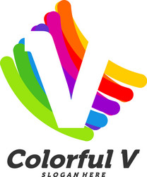 V letter colorful logo design concept Royalty Free Vector