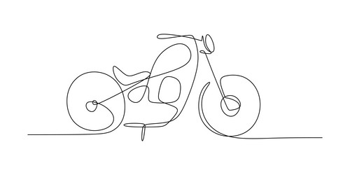 Continuous line drawing of a chopper motor with Vector Image