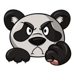 Angry panda monochrome drawing panda character Vector Image