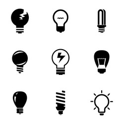Light bulbs bulb icon set Royalty Free Vector Image
