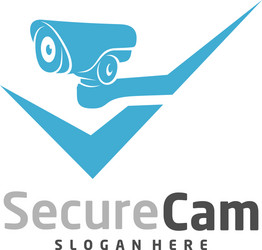 Set cctv camera with check icon logo design Vector Image