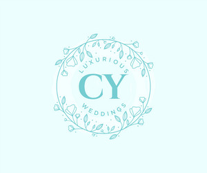 Cy initials letter wedding monogram logos Vector Image