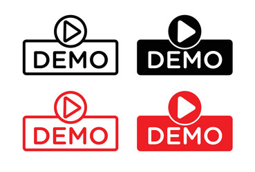 Demo video icon set room conference Royalty Free Vector