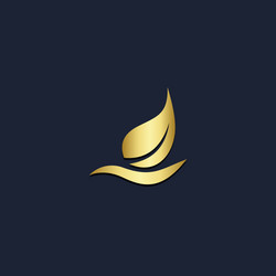 Leaf organic gold logo Royalty Free Vector Image