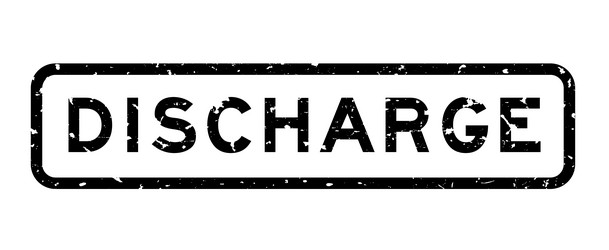 Grunge black discharge word rubber seal stamp Vector Image