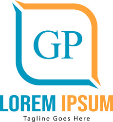 Initial gp logo template with modern frame Vector Image