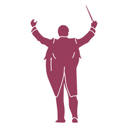 Pose orchestra conductor silhouette Royalty Free Vector