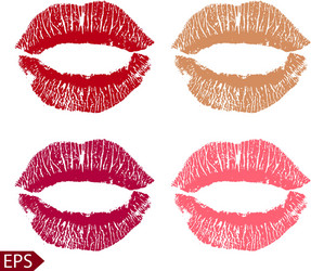 Print of pink lips set Royalty Free Vector Image