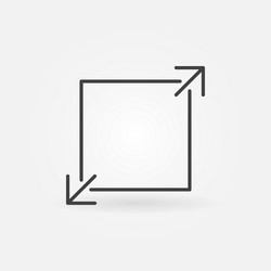 Cube scale with arrows scalability concept linear Vector Image