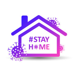 Stay home sticker symbol Royalty Free Vector Image