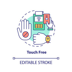 Touch free turquoise concept icon Royalty Free Vector Image