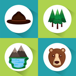 Canada flag map monument Royalty Free Vector Image