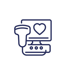 Cardiac ultrasound echocardiogram icon Royalty Free Vector