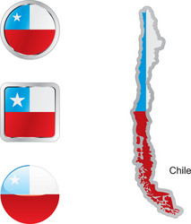 Abstract color map of chile Royalty Free Vector Image