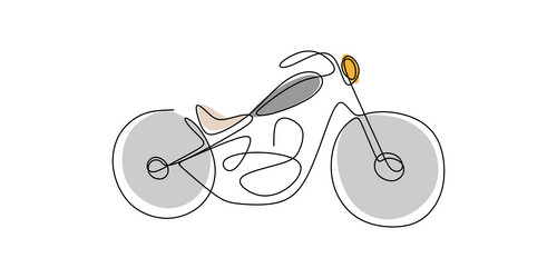 One line drawing of motor simple hand drawn Vector Image