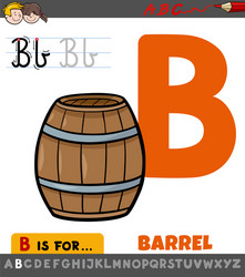 Letter b from alphabet with cartoon basket object Vector Image