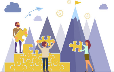 Goal setting concept character flat cartoon style Vector Image