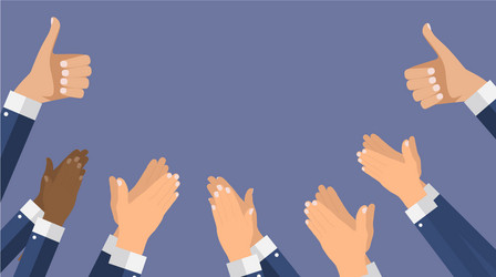 Flat design clapping hand applause banners Vector Image