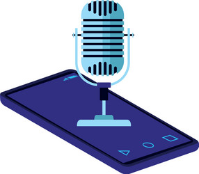 Microphone over a cellphone Royalty Free Vector Image